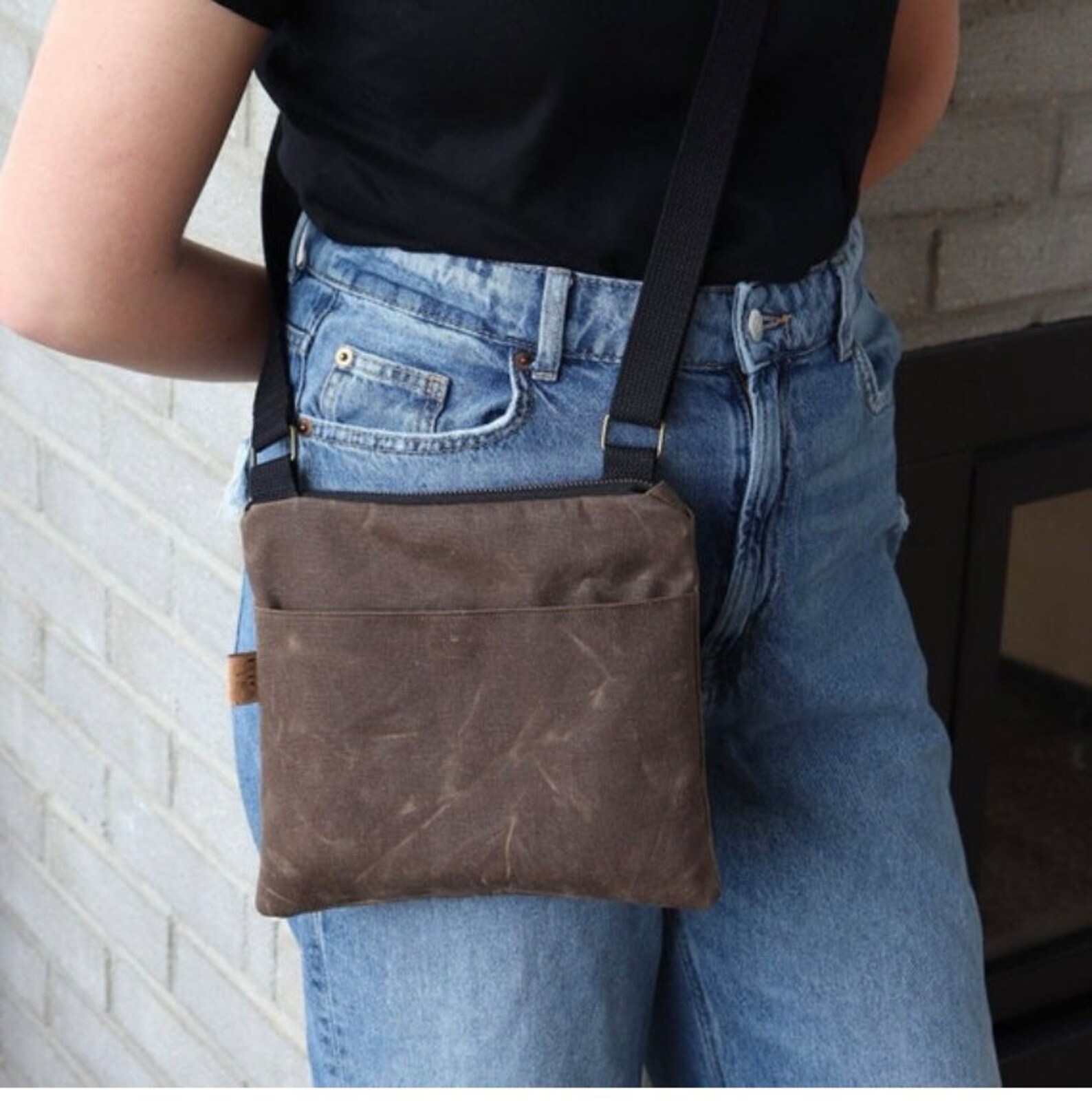 Small Waxed Canvas Crossbody Bag for Women and Men. Small - Etsy