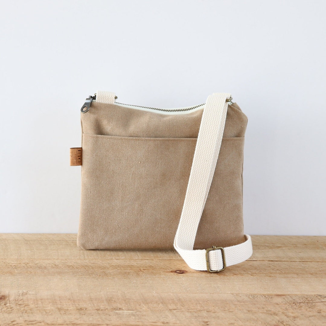Small Canvas Crossbody Bag for Women and Men. Strong Slim Mini ...