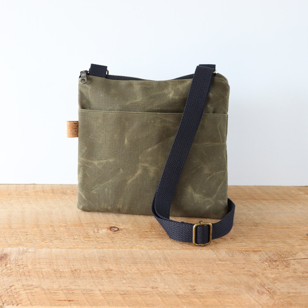 Small Waxed Canvas Crossbody Bag for Women and Men. Small Waxed Canvas ...