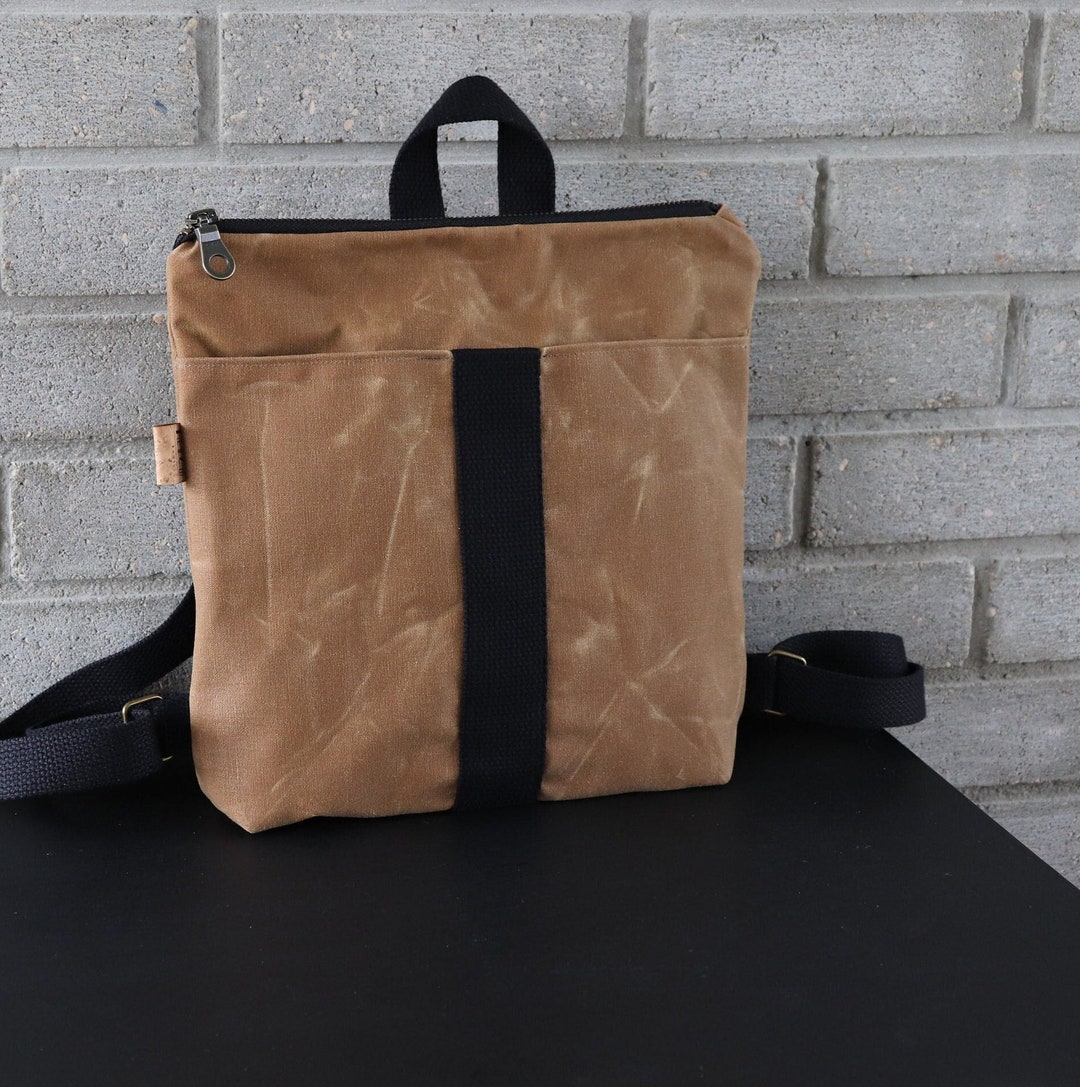 Waxed Canvas Backpack for Women. Small Backpack Purse for - Etsy