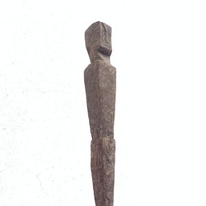 ANTIQUE ANCESTRAL Rice Field Guardian STATUE Image Pole Sculpture Icon ...