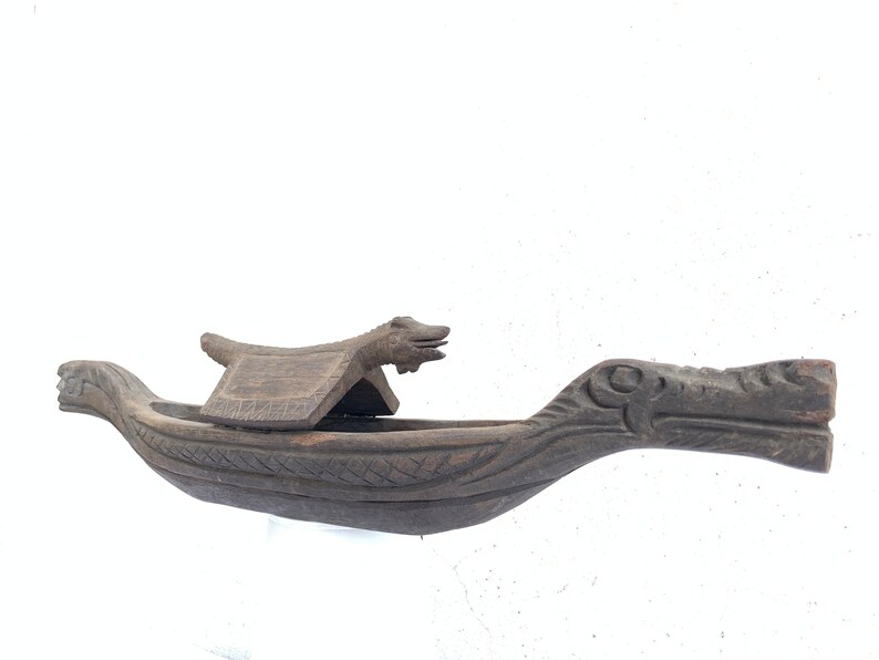 SERPENT BOAT 20.5 Old Tribal VESSEL Statue Sculpture - Etsy
