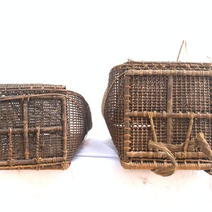ANTIQUE Farming Basket (one Pair) Old Traditional Rattan Tambok ...