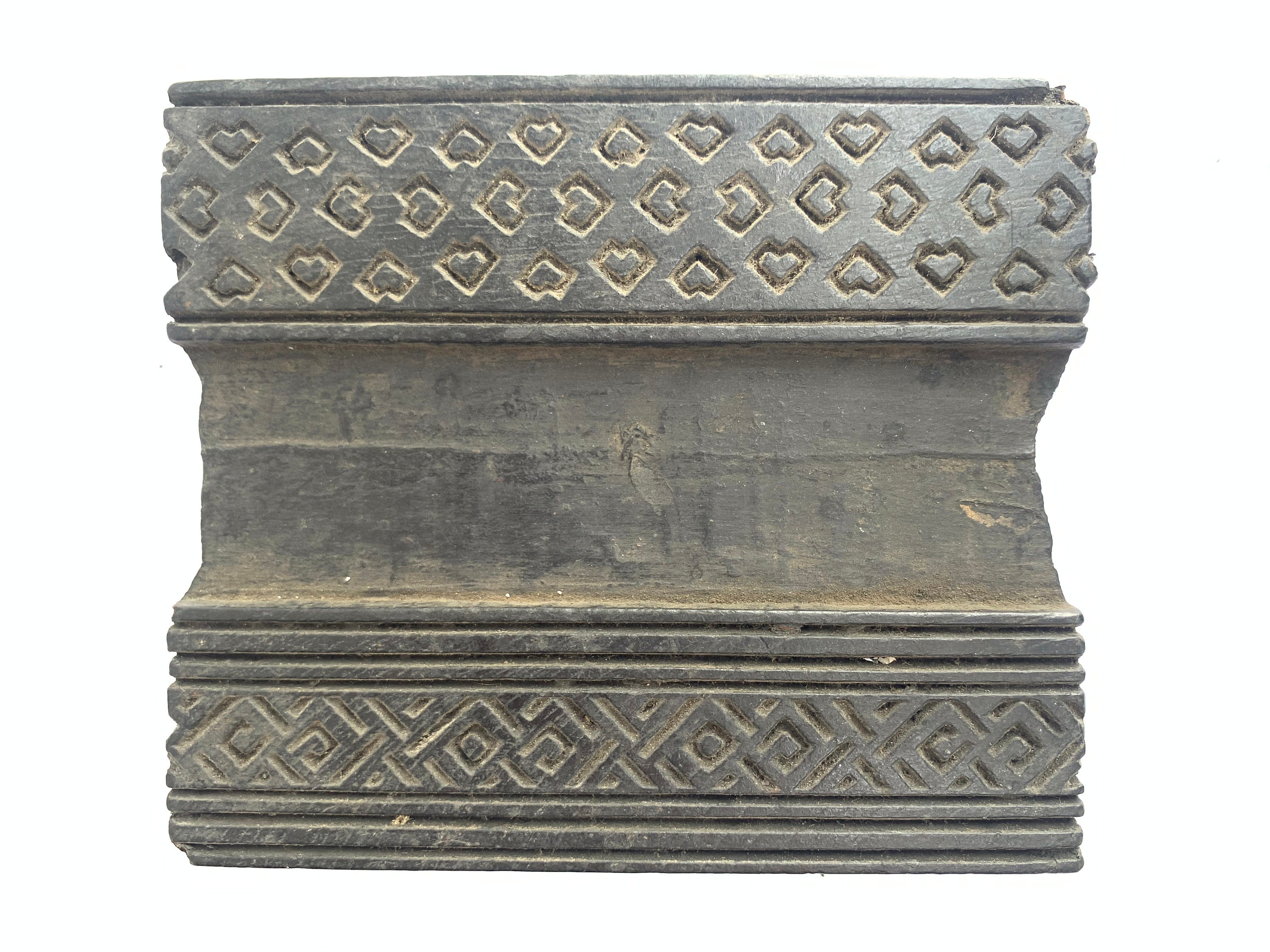 Traditional Fabric Block Stamp Antique Wooden Chop Textile Print ...