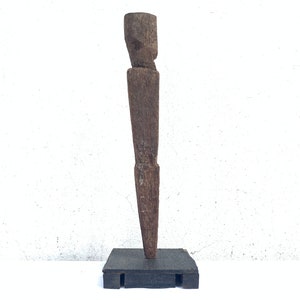 ANTIQUE ANCESTRAL Rice Field Guardian STATUE Image Pole Sculpture Icon ...