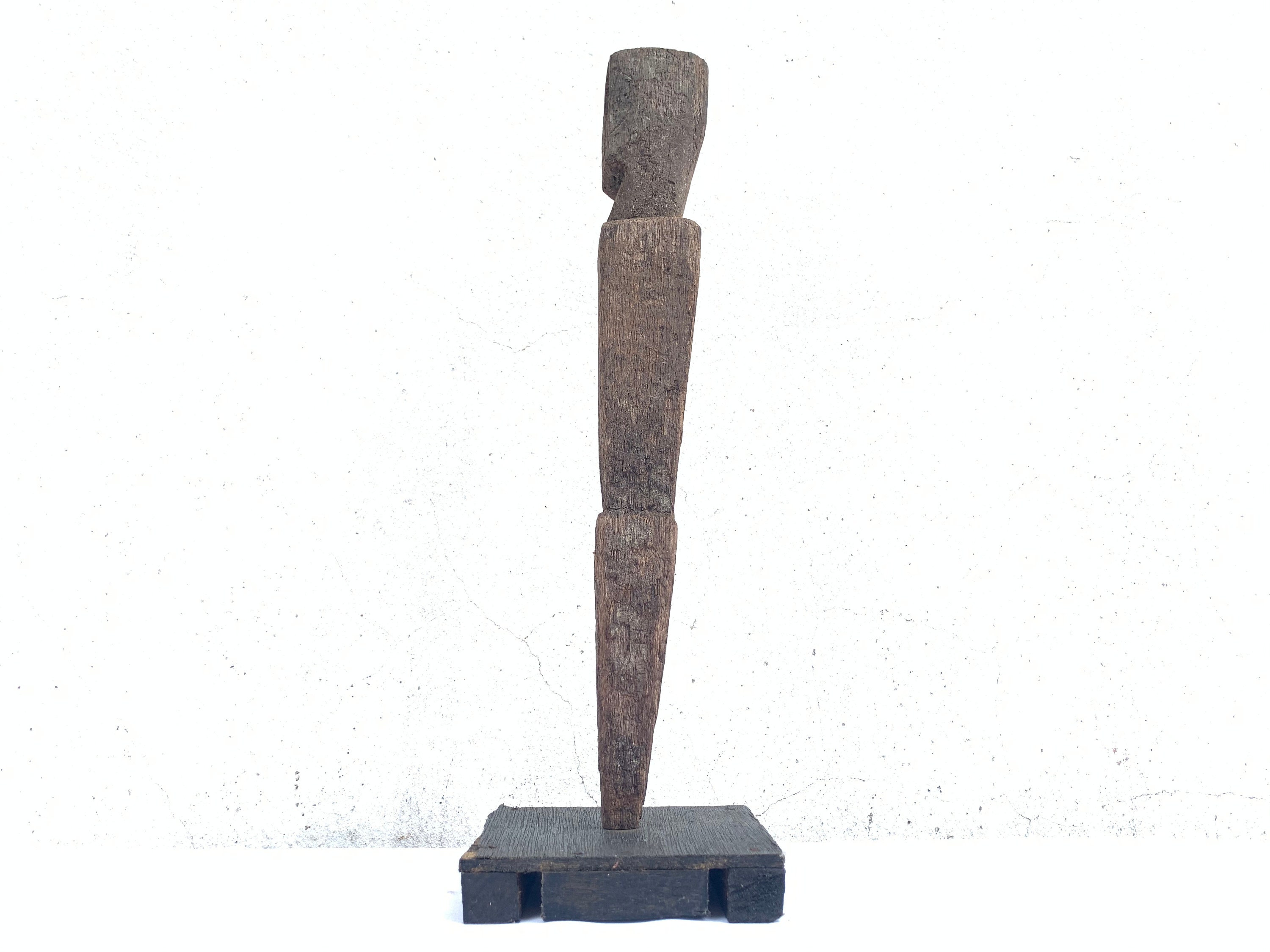 ANTIQUE ANCESTRAL Rice Field Guardian STATUE Image Pole Sculpture Icon ...