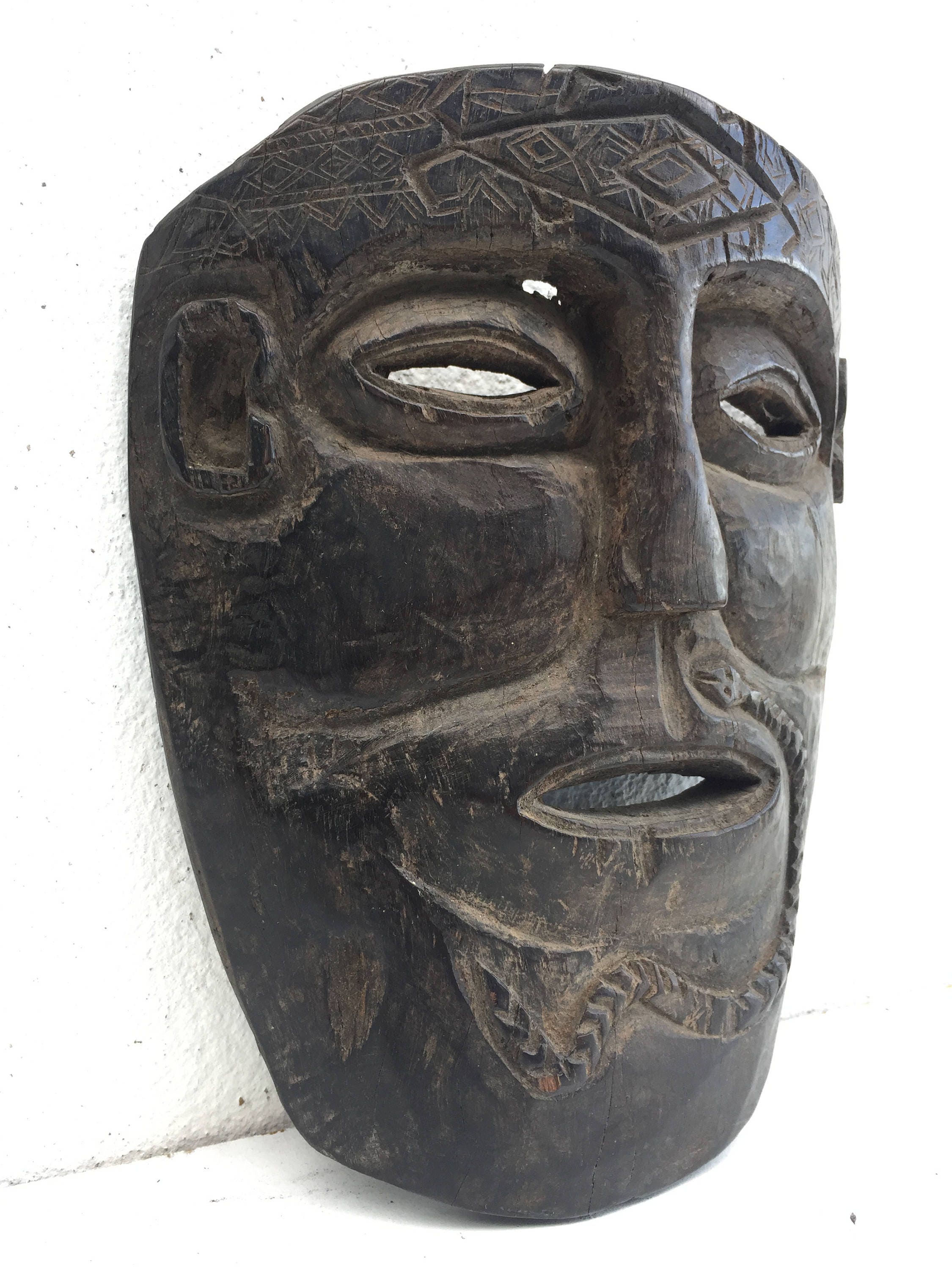 TUKUDEDE Timor-leste 9.8" TRIBAL MASK Facial Artifact Native Artefact ...