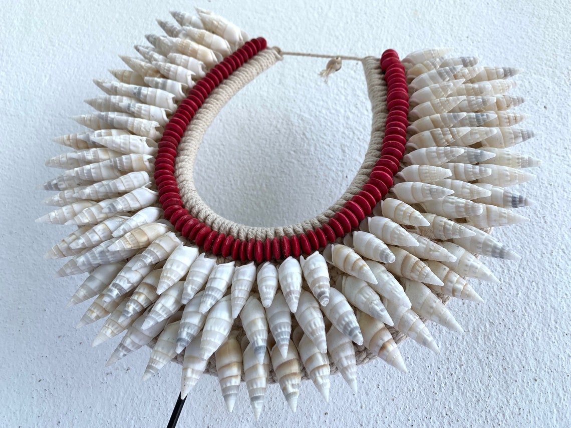Tribal Necklace Shell Artwork Seashell Jewelry Home Bar Restaurant Deco ...