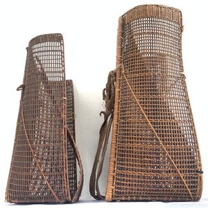 ANTIQUE Farming Basket (one Pair) Old Traditional Rattan Tambok ...