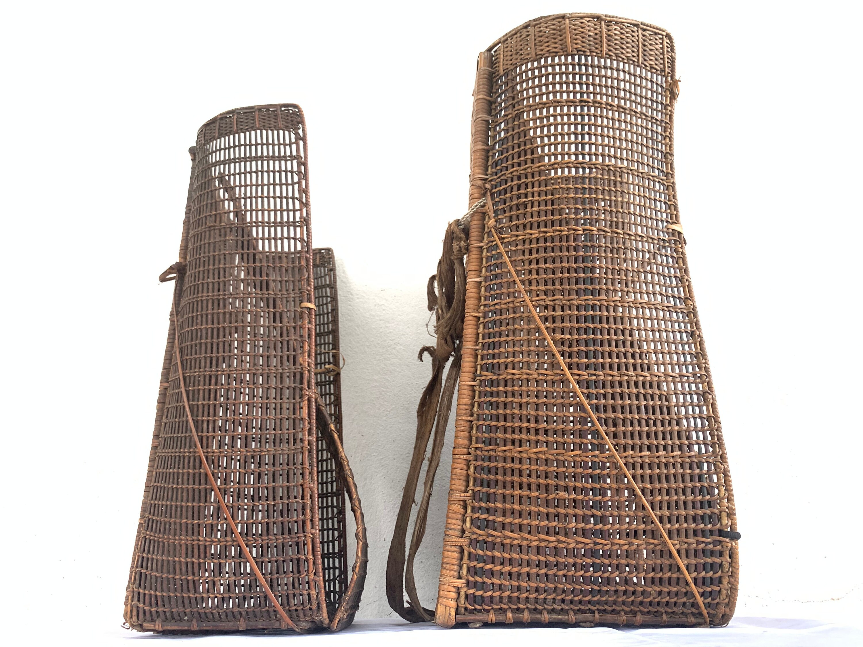 ANTIQUE Farming Basket one Pair Old Traditional Rattan - Etsy