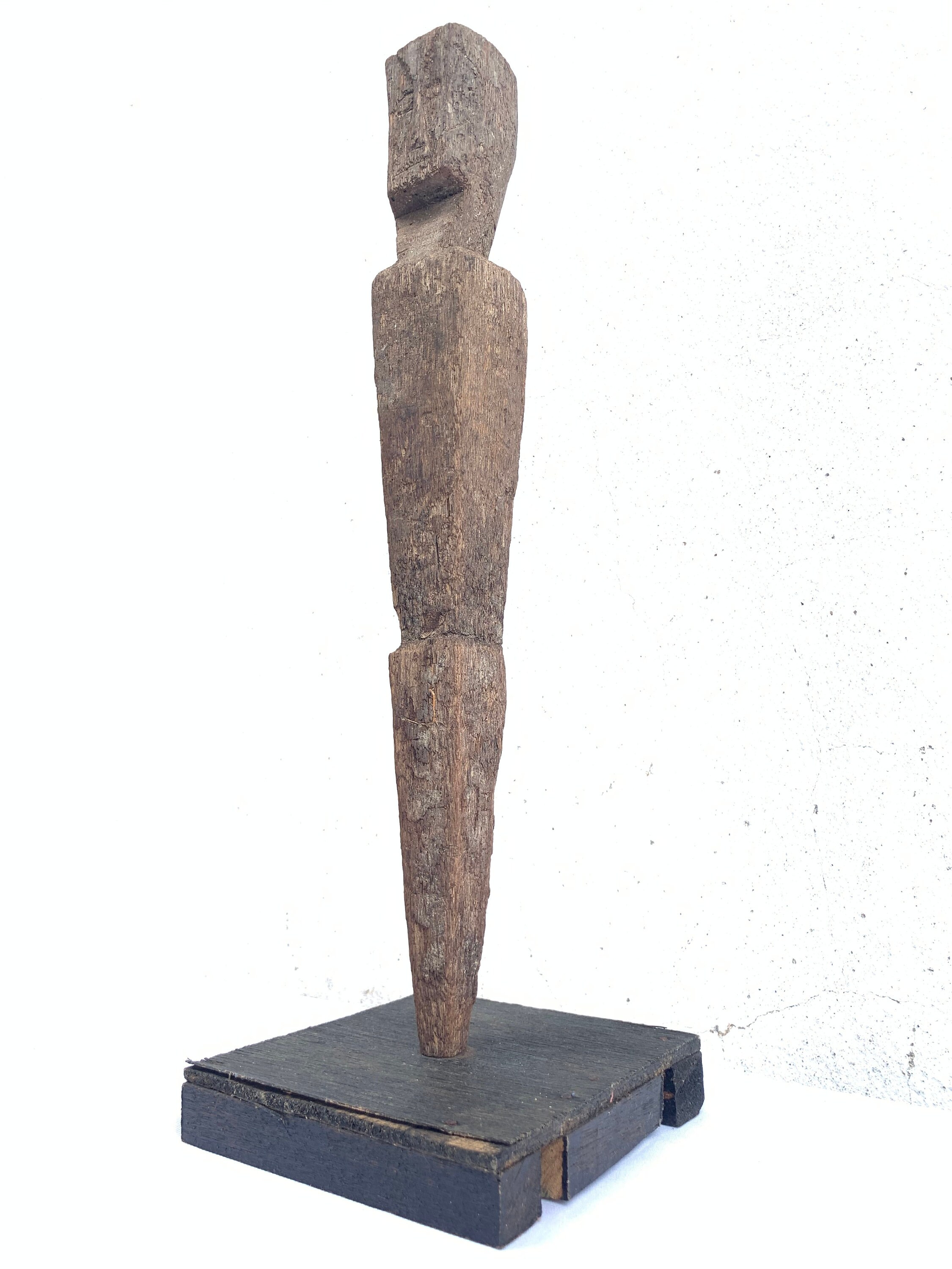 ANTIQUE ANCESTRAL Rice Field Guardian STATUE Image Pole Sculpture Icon ...