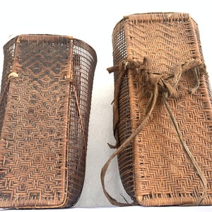 ANTIQUE Farming Basket (one Pair) Old Traditional Rattan Tambok ...
