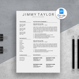 Google Docs Resume Template, Professional Resume Template, Creative ...