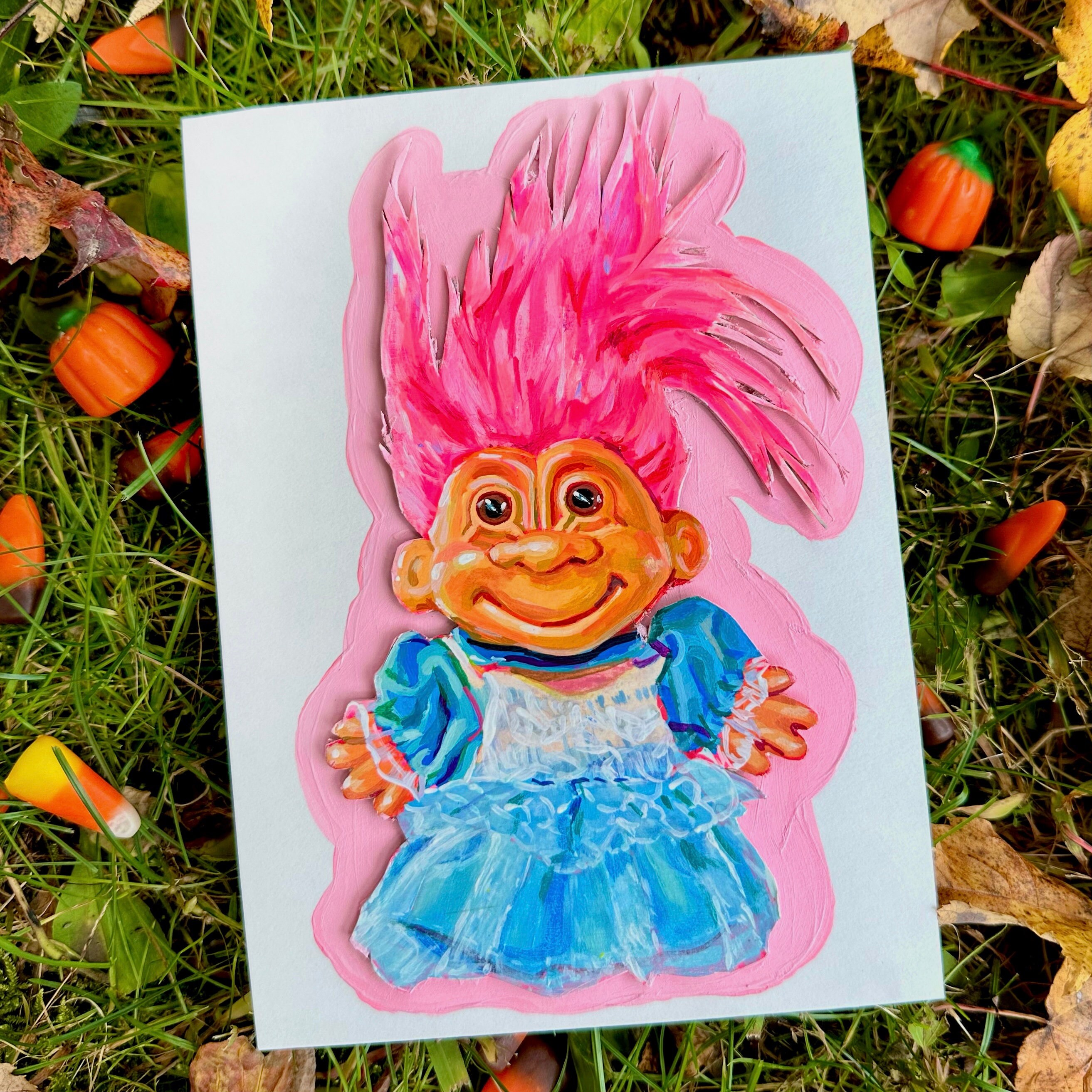 Halloween Troll Doll Paintings / Nostalgic 90s Kid Art / Kids Toys Art ...
