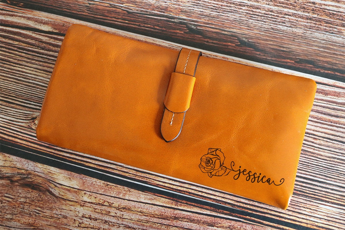 Personalized Leather Long Wallet for Women Perfect - Etsy