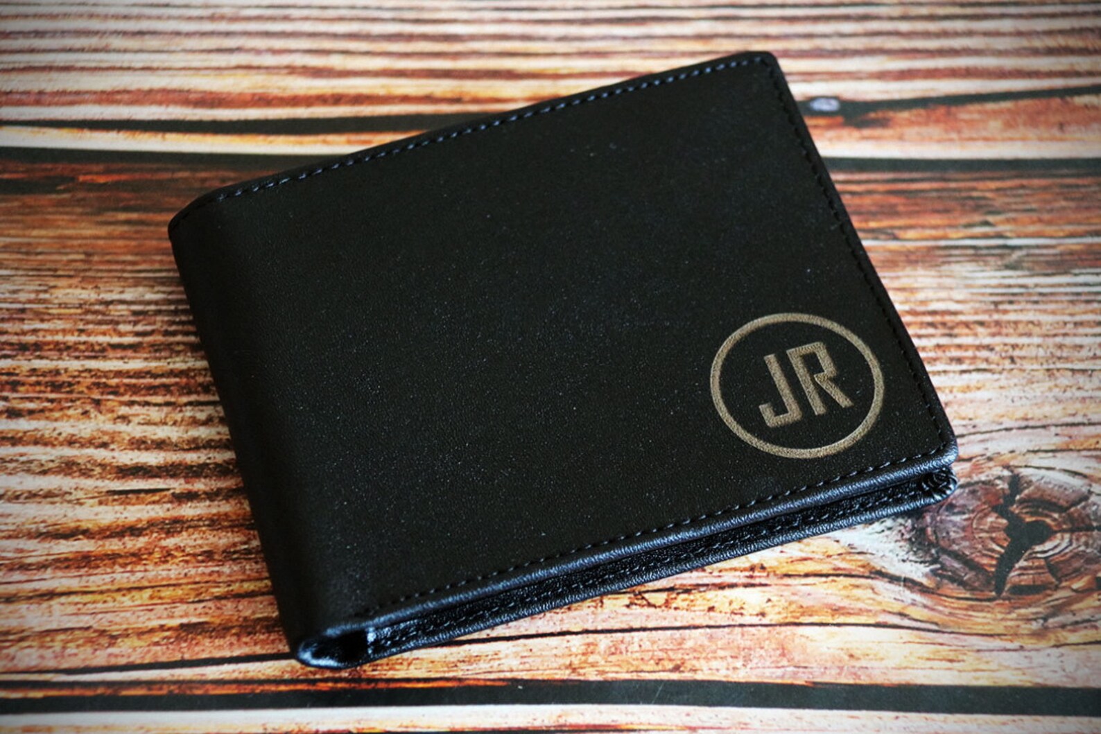 Black Leather Wallet Genuine Leather Wallet Bifold Wallet - Etsy