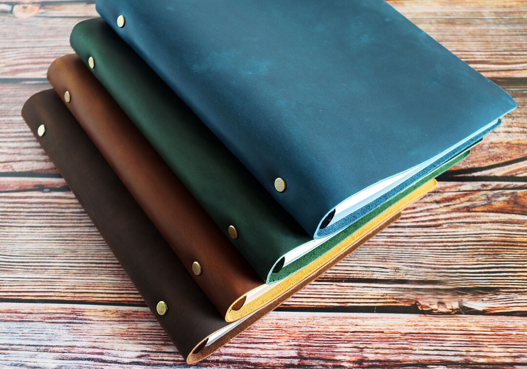 Personalized B5 Leather Binder Cover, 9 Ring Refillable Cover ...