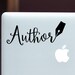 Writer Decal - Author Pen Vinyl Decal - Writer - Author - Wall, Office ...