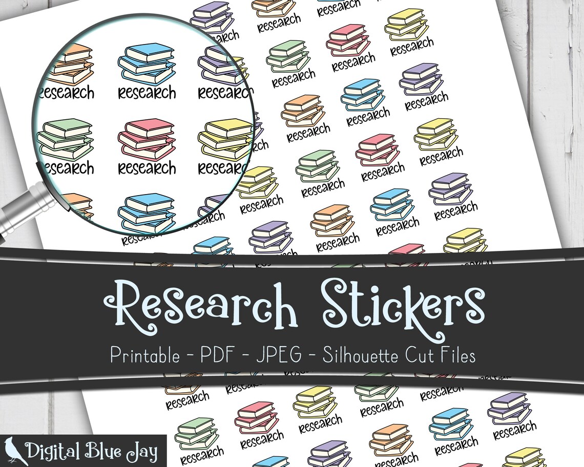 Research Writer Printable Planner Stickers Writing Author - Etsy