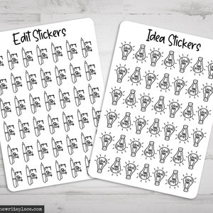 Writing Sticker Bundle, Author Novel Planning, Printed Sticker Sheets ...