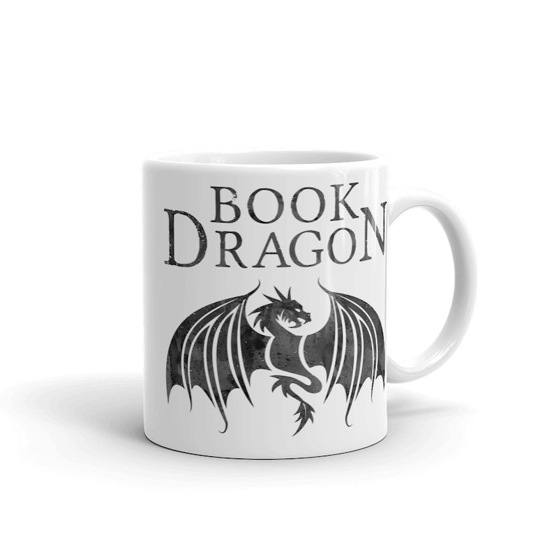 Book Dragon Coffee Mug - Reader Mug - Reading Gift - Book Lover ...