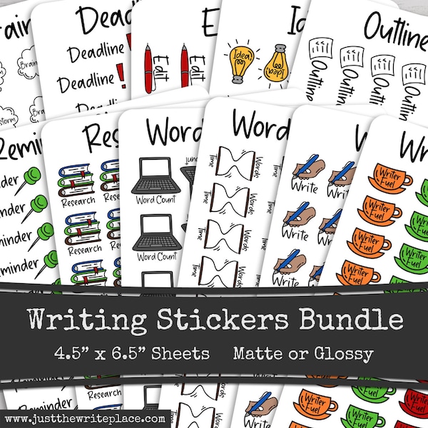 Writer Stickers - Etsy