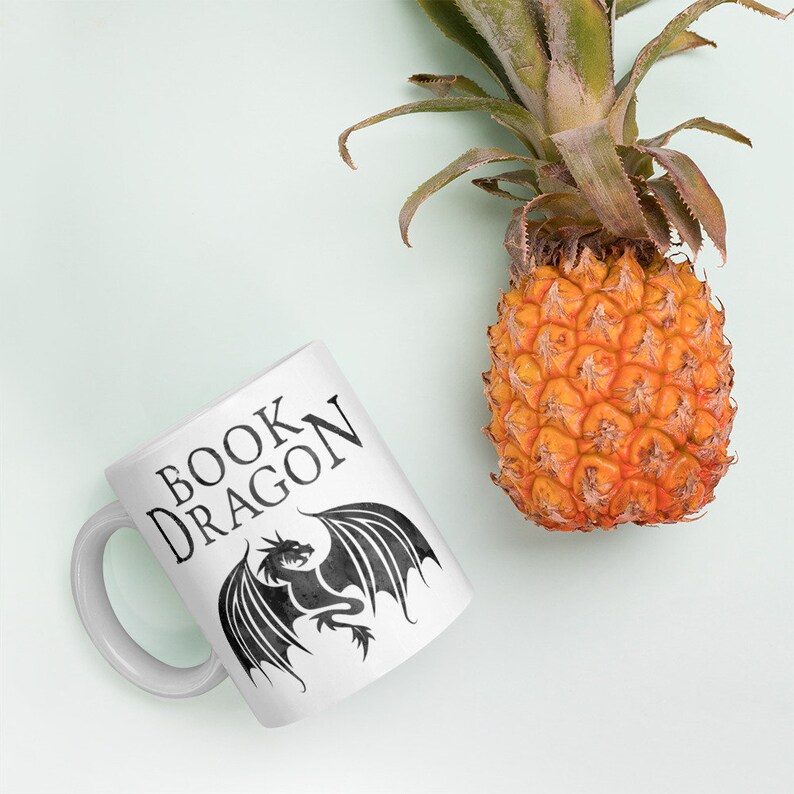 Book Dragon Coffee Mug - Reader Mug - Reading Gift - Book Lover ...