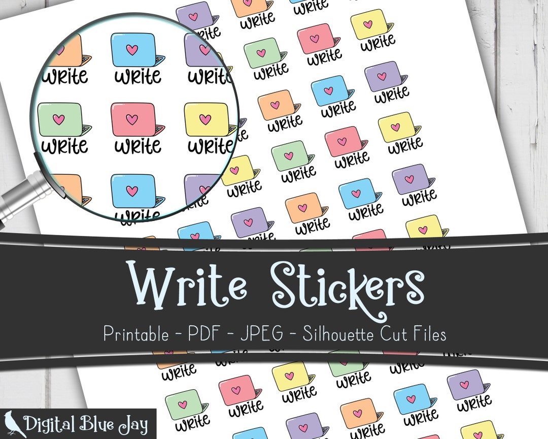 Word Count Writer Printable Planner Stickers, Writing Author Novel ...
