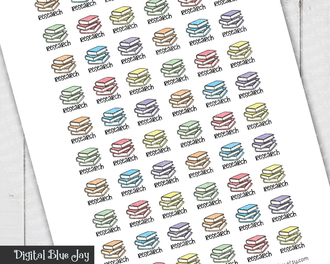 Research Writer Printable Planner Stickers Writing Author - Etsy