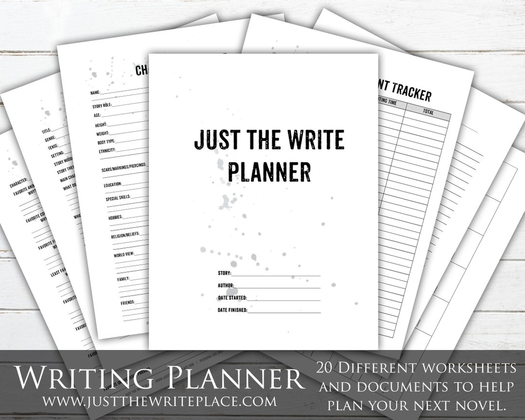 Grunge Writing Planner Digital Printable, Novel Planning, Nanowrimo ...