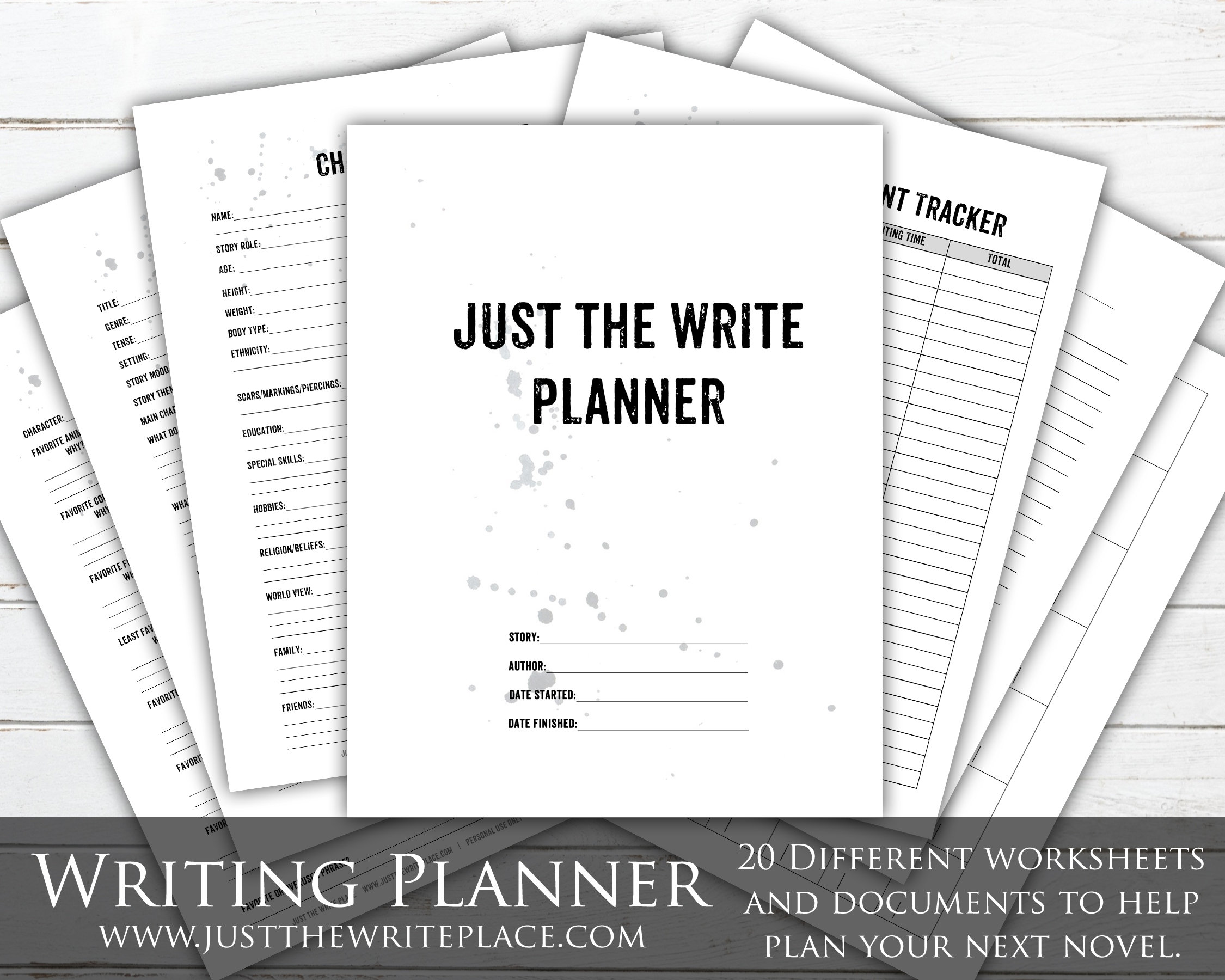 Grunge Writing Planner Digital Printable Novel Planning | Etsy