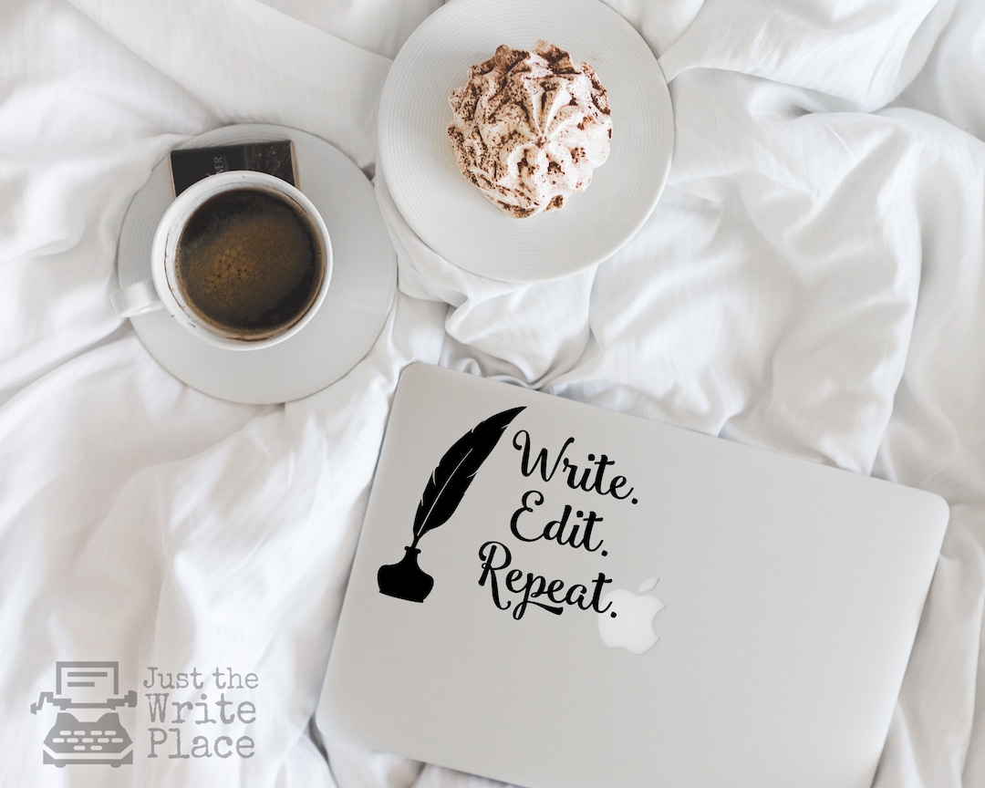 Writer Decal - Write. Edit. Repeat. Vinyl Decal - Writer - Author ...