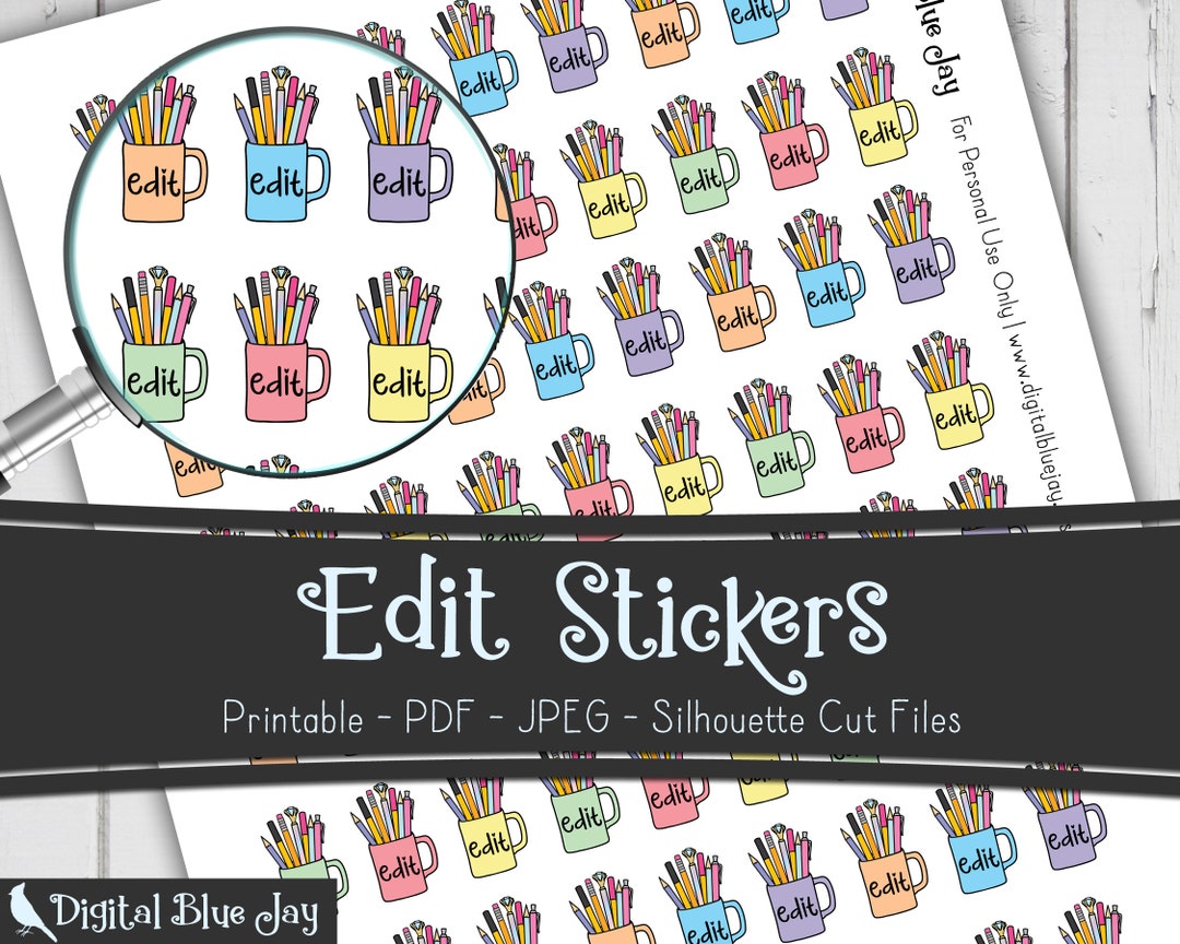 Edit Writer Printable Planner Stickers, Writing Author Novel Planning ...