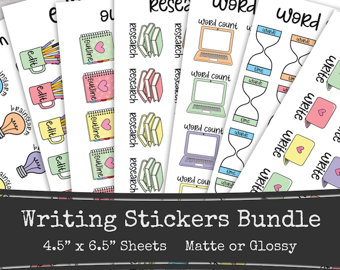 Writing Planner Stickers | Writers Stickers| Work Stickers | Work ...