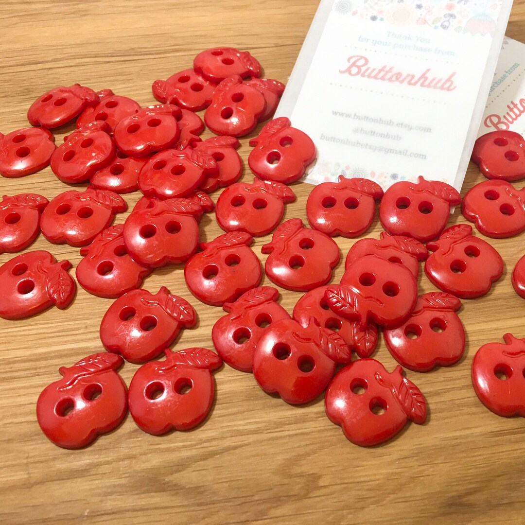Red Apple Shaped Buttons: Packs of 8 Buttons - Etsy