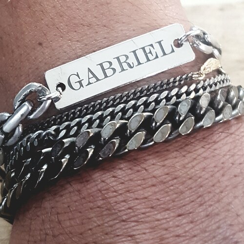 Personalized Silver Bracelet Personalized Chain Bracelet - Etsy Israel