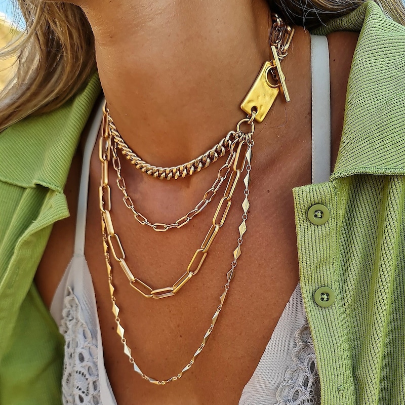 Multi Chain Necklace - Etsy