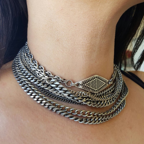 Multi Chain Necklace - Etsy