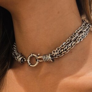 Grunge Choker Necklace, Bold Layered Necklace Set - Multi Strand ...