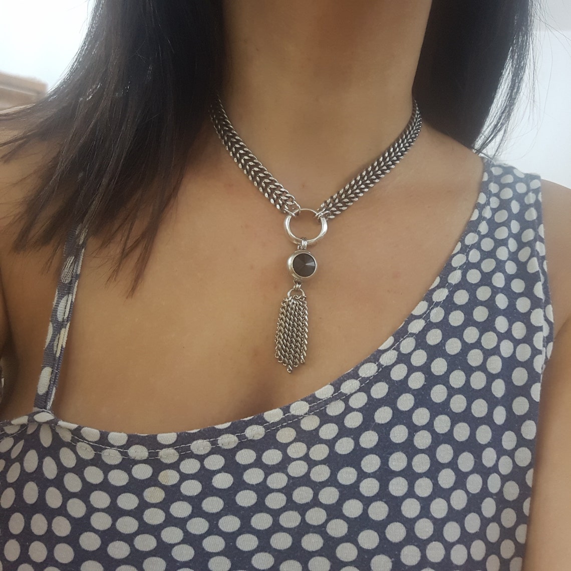 Silver Chain Choker - Etsy