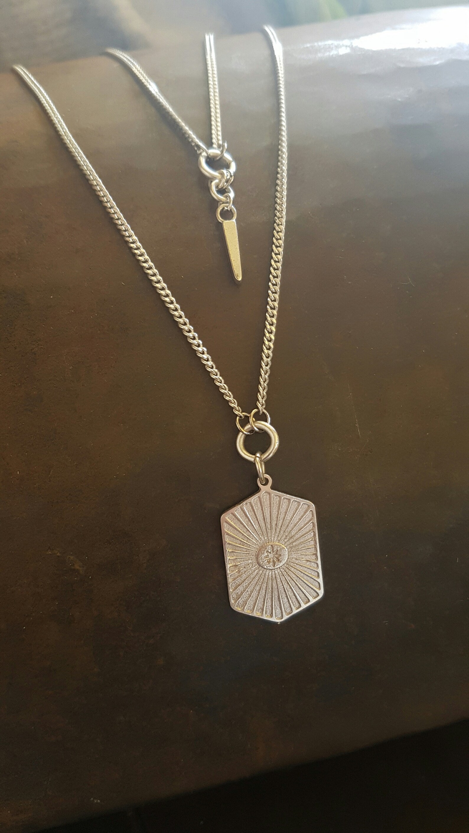 Square Coin Necklace Rectangle Medallion Square Medallion - Etsy