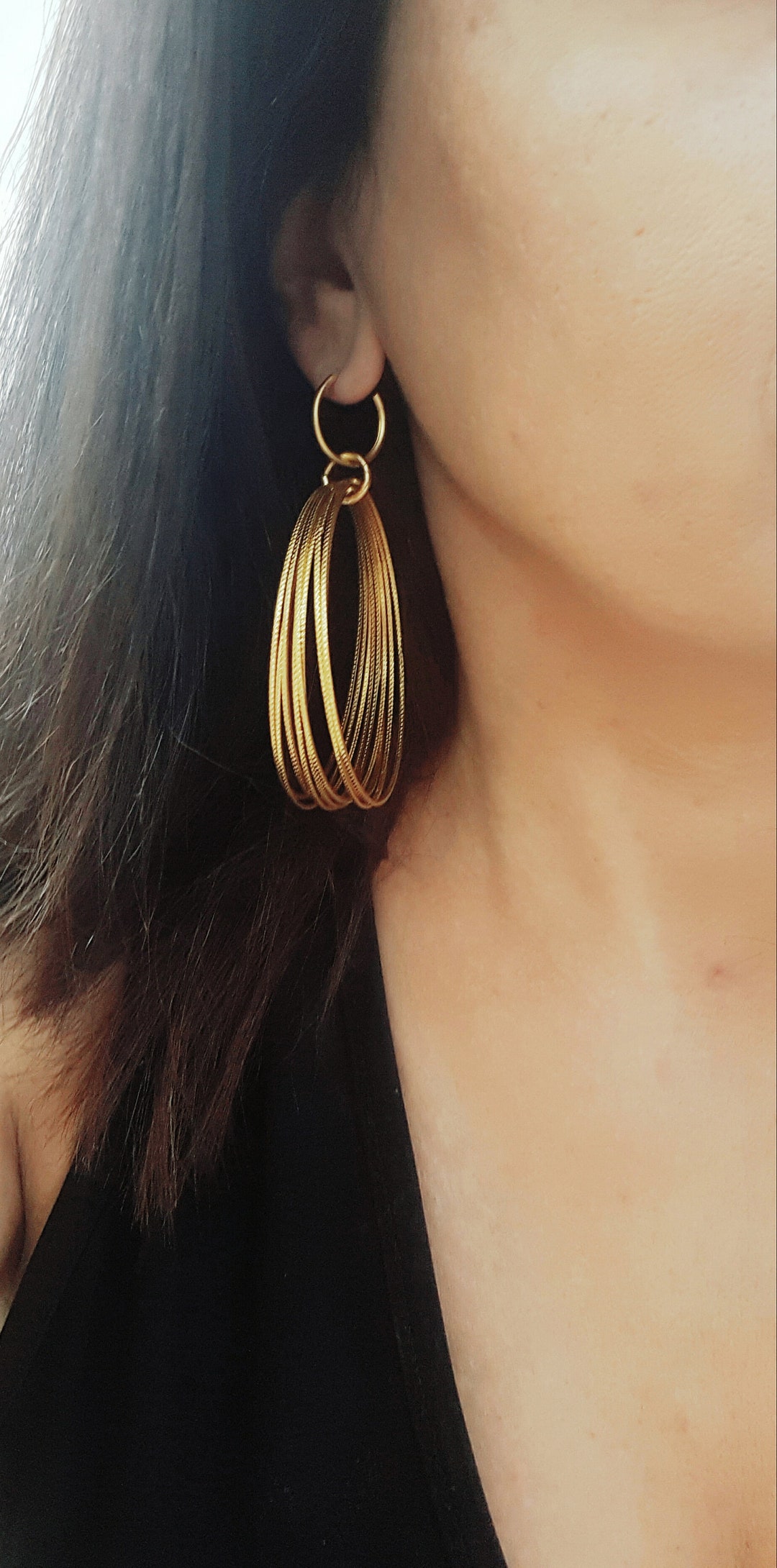 Large Gold Chunky Hoop Earrings - Big Size - Statement Womens Earrings ...