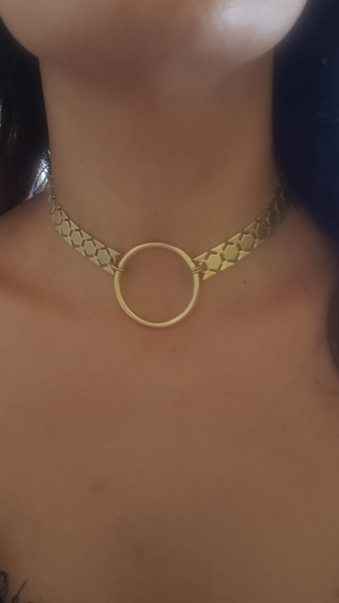 Gold Chunky Necklace Gold Chain Choker O Ring Choker O Ring - Etsy