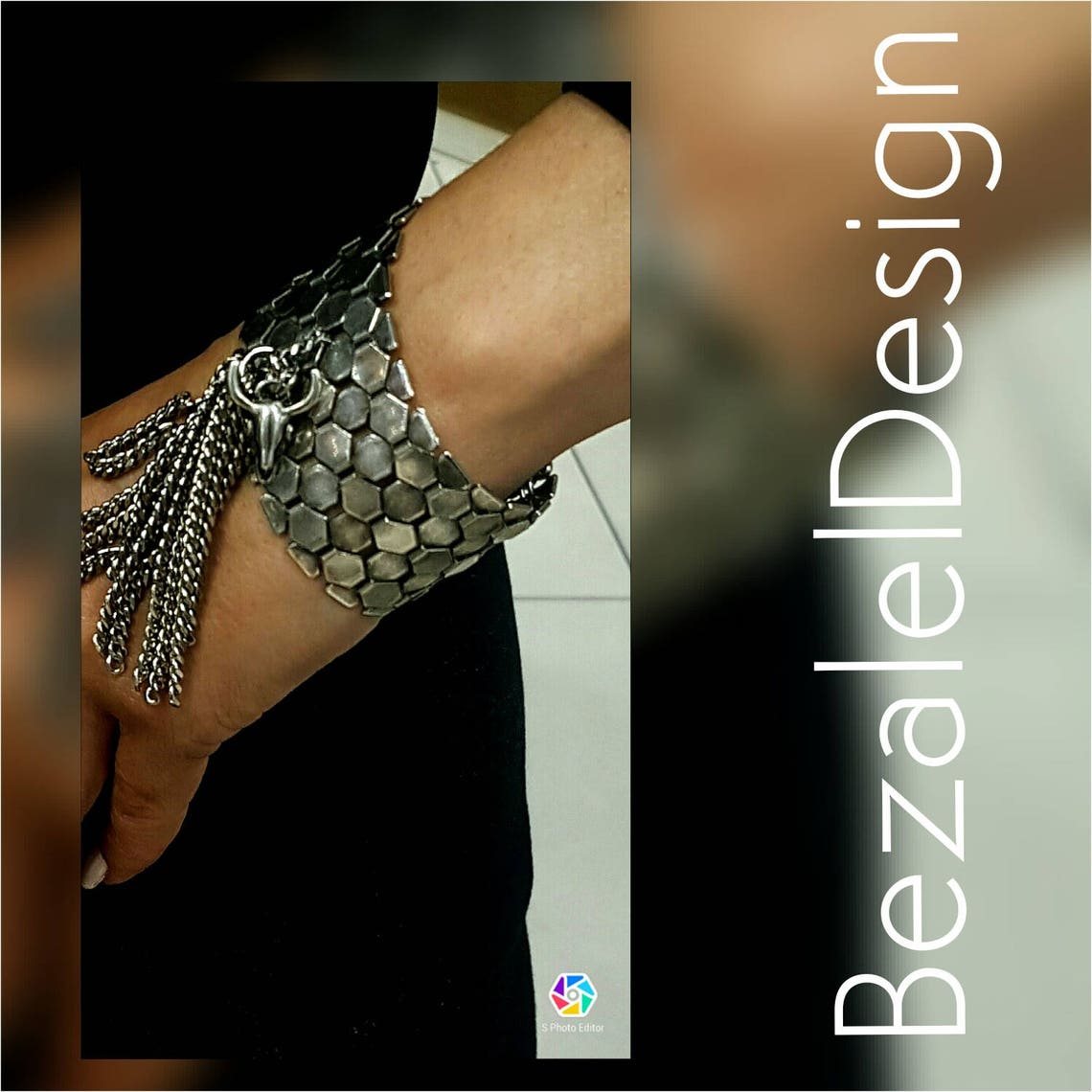 Wide Flat Link Bracelet Chunky Linked Bracelet Oxidized - Etsy