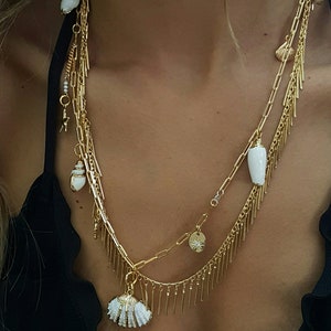 Layer Gold Seashell Charm Necklace - Shell Jewelry for SUMMER - Etsy