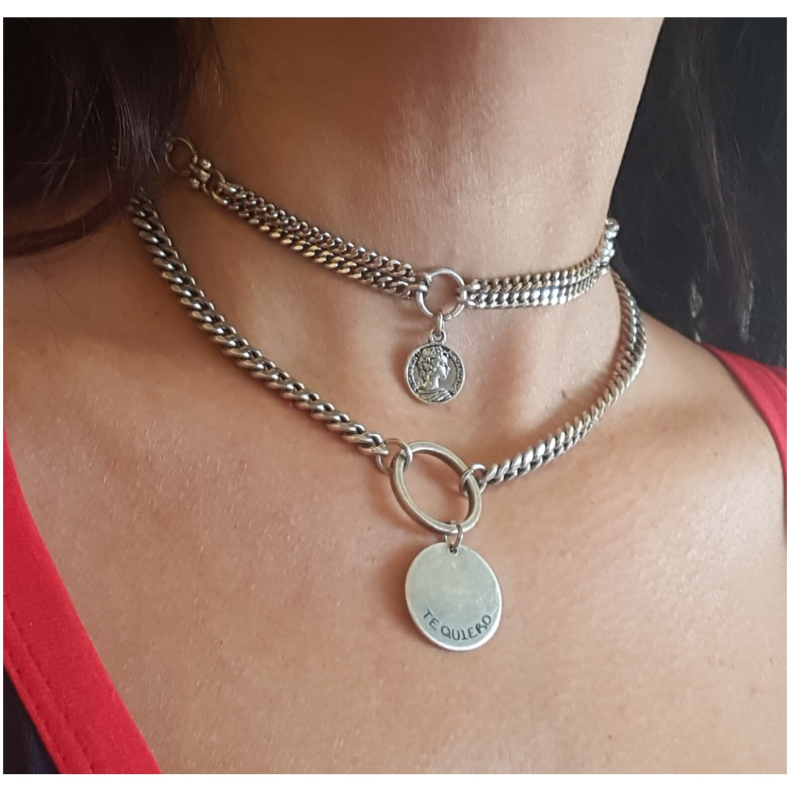 Silver Coin Necklace - Etsy