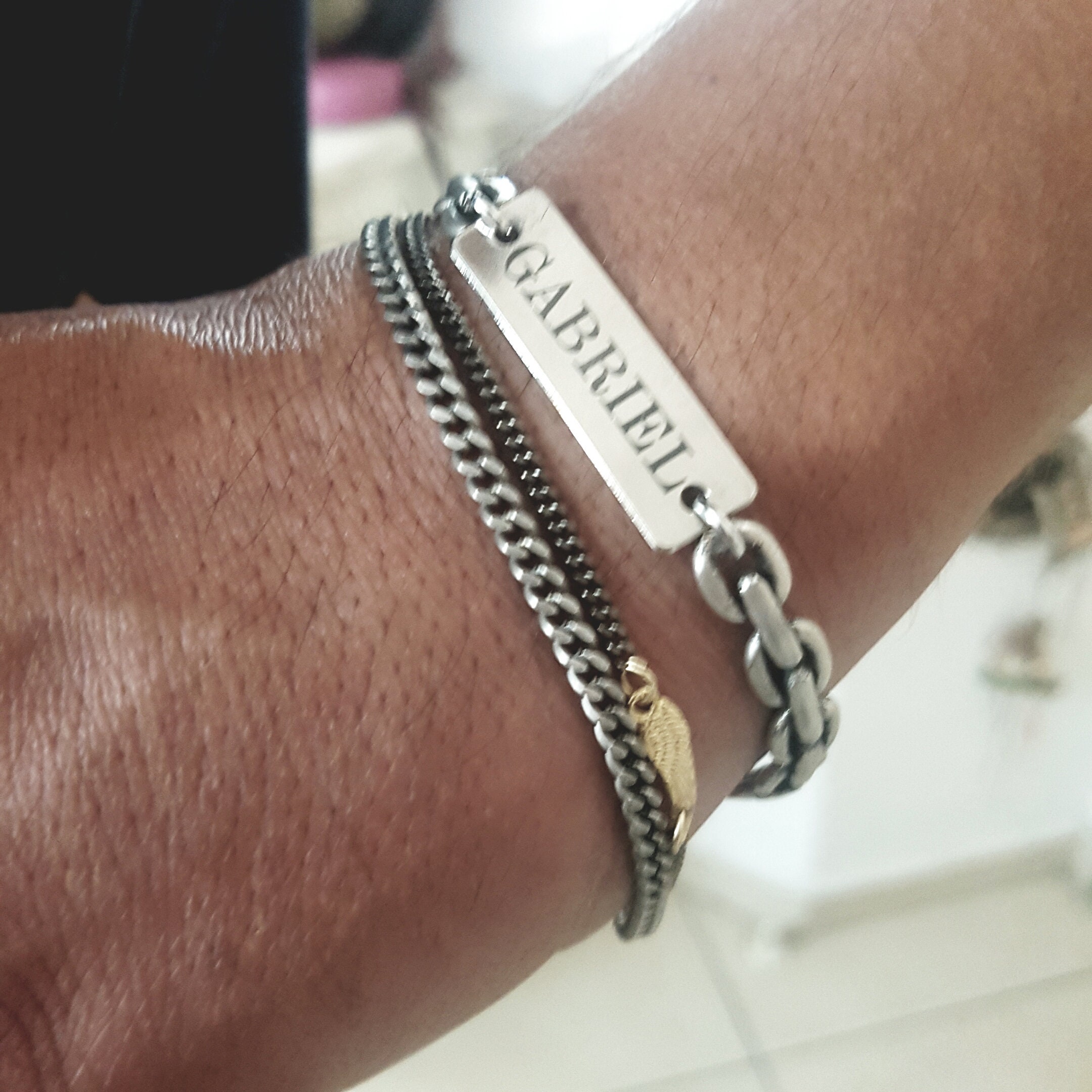 Personalized Silver Bracelet Personalized Chain Bracelet - Etsy Israel