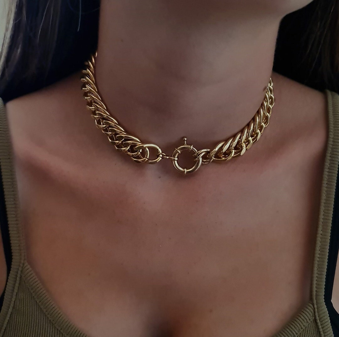 Chunky Link Necklace Thick Chain Necklace Statement Link - Etsy