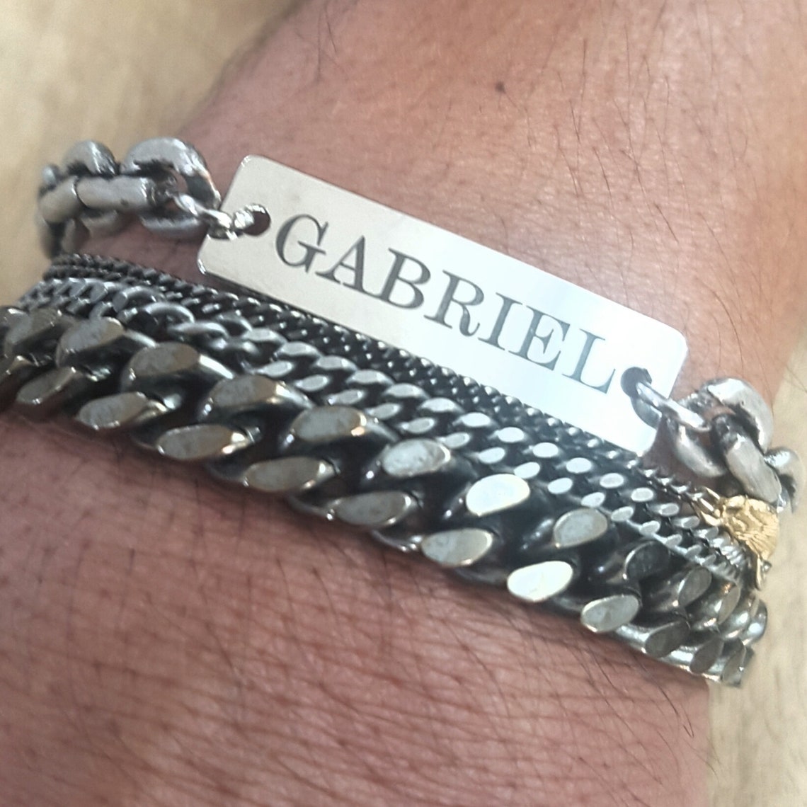 Personalized Silver Bracelet Personalized Chain Bracelet | Etsy