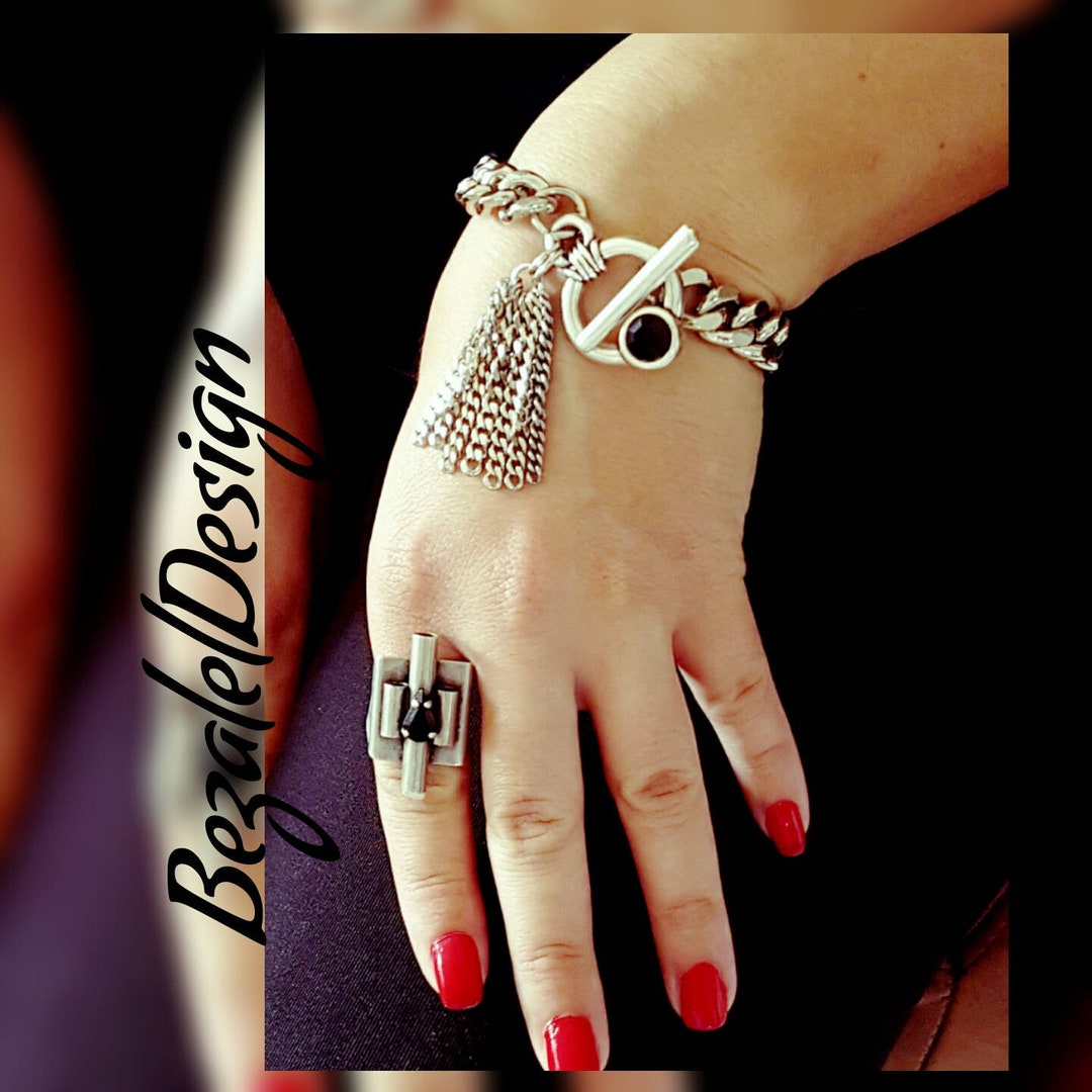 Toggle Bracelet - Toggle Clasp Bracelet - Chunky Link Bracelet ...